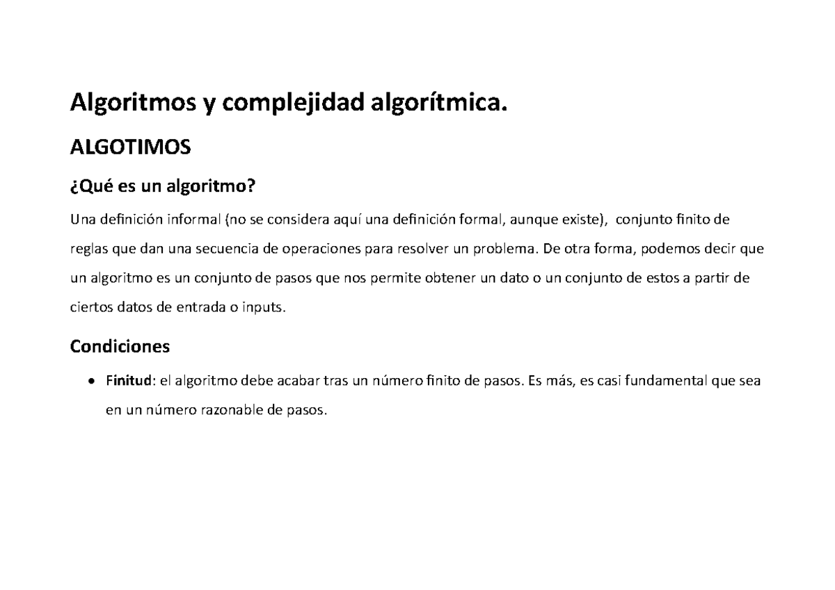 BIG O - Algoritmos y complejidad algorítmica. ALGOTIMOS ¿Qué es un ...