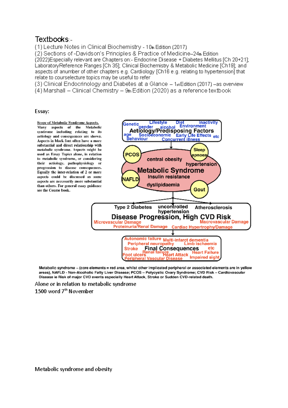 Clinical Biochemistry and endocrinology - Textbooks:- (1) Lecture Notes ...