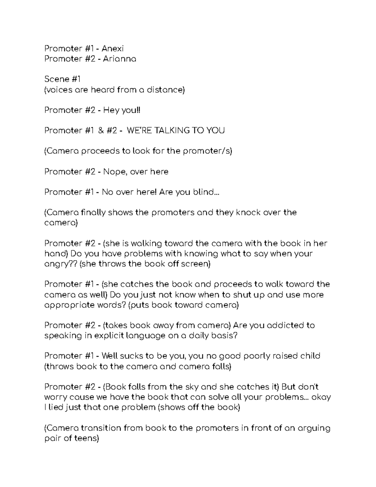 Anexi Ruiz - PSA Script - Promoter #1 - Anexi Promoter #2 - Arianna ...