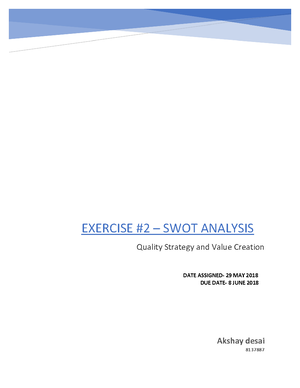 Assignment #2 Cost of quality - ASSIGNMENT #2 - COST OF QUALITY Course: Qual Q M Isteeaqul Alam ...