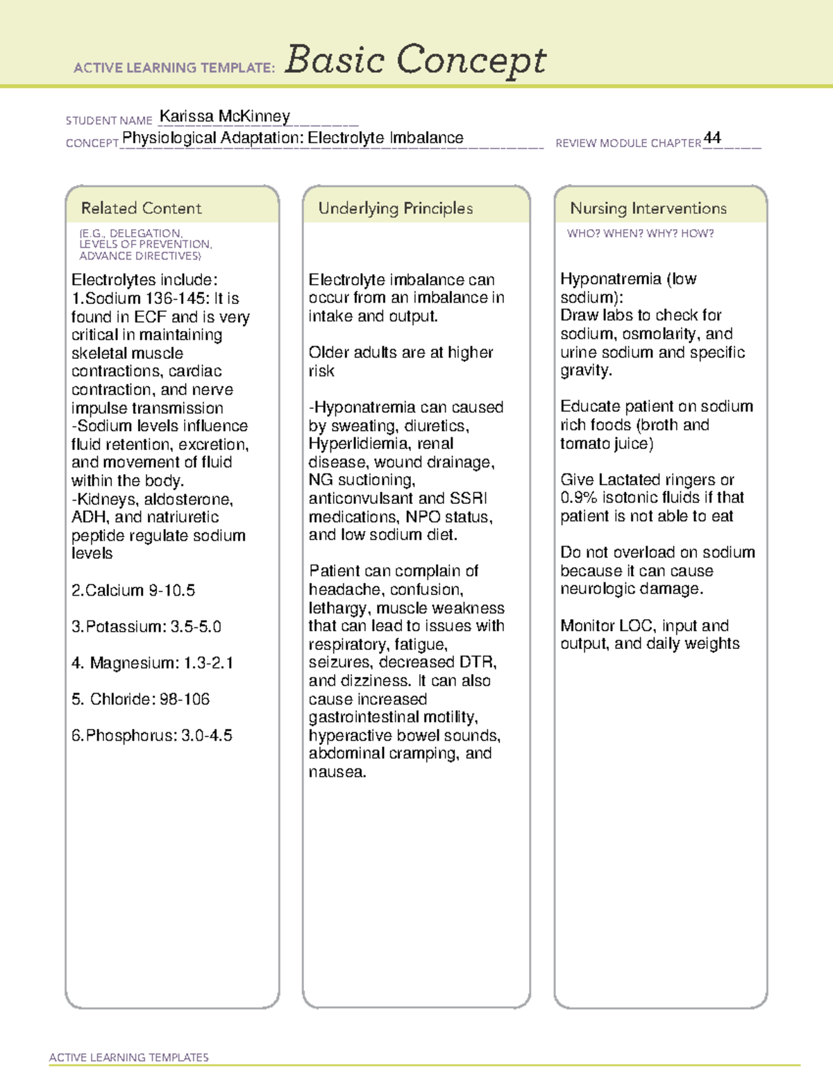 BCM 4 - Concept map ATI - ACTIVE LEARNING TEMPLATES Basic Concept ...