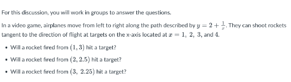 Module 4 - Group Discussion Will It Hit The Target - MATH 112 - Studocu