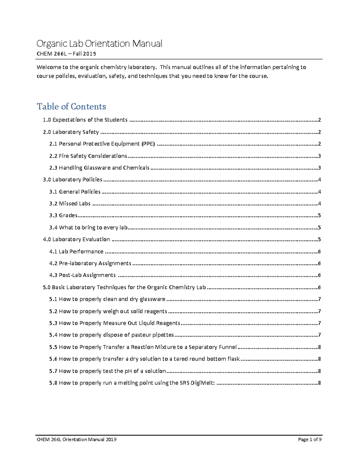 CHEM 266 L manual F19 - Warning: TT: undefined function: 32 Warning: TT: undefined function: 32 ...