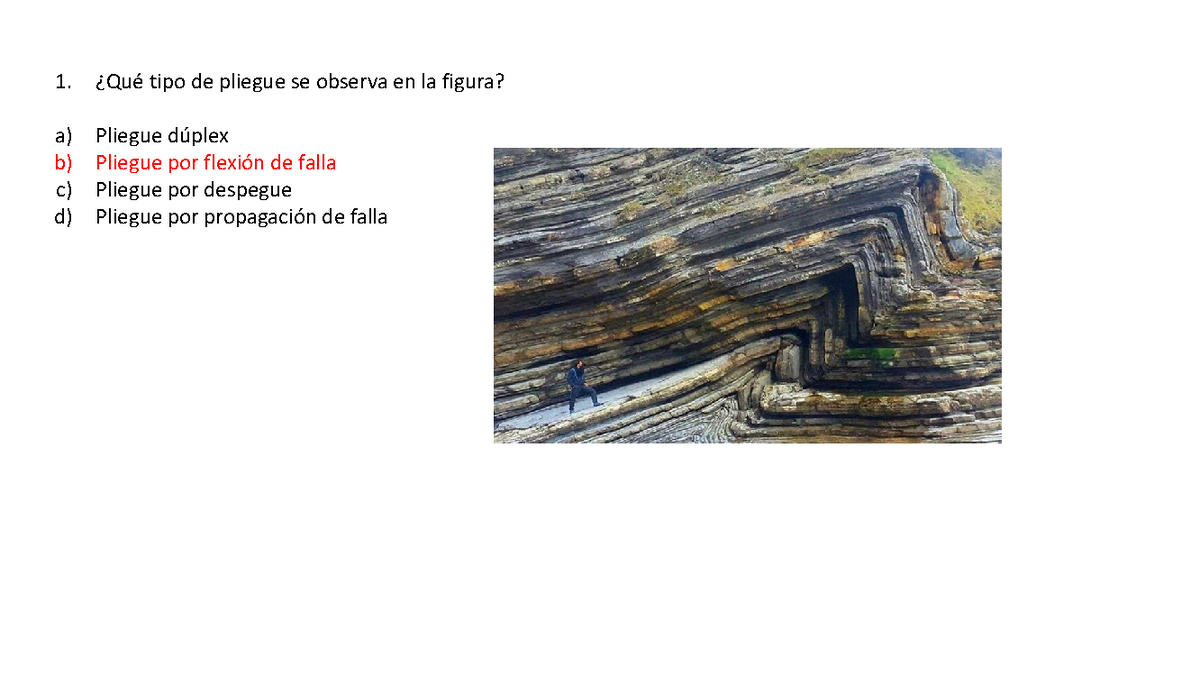 Simulacro reactivos 2022 - ¿Qué tipo de pliegue se observa en la figura ...