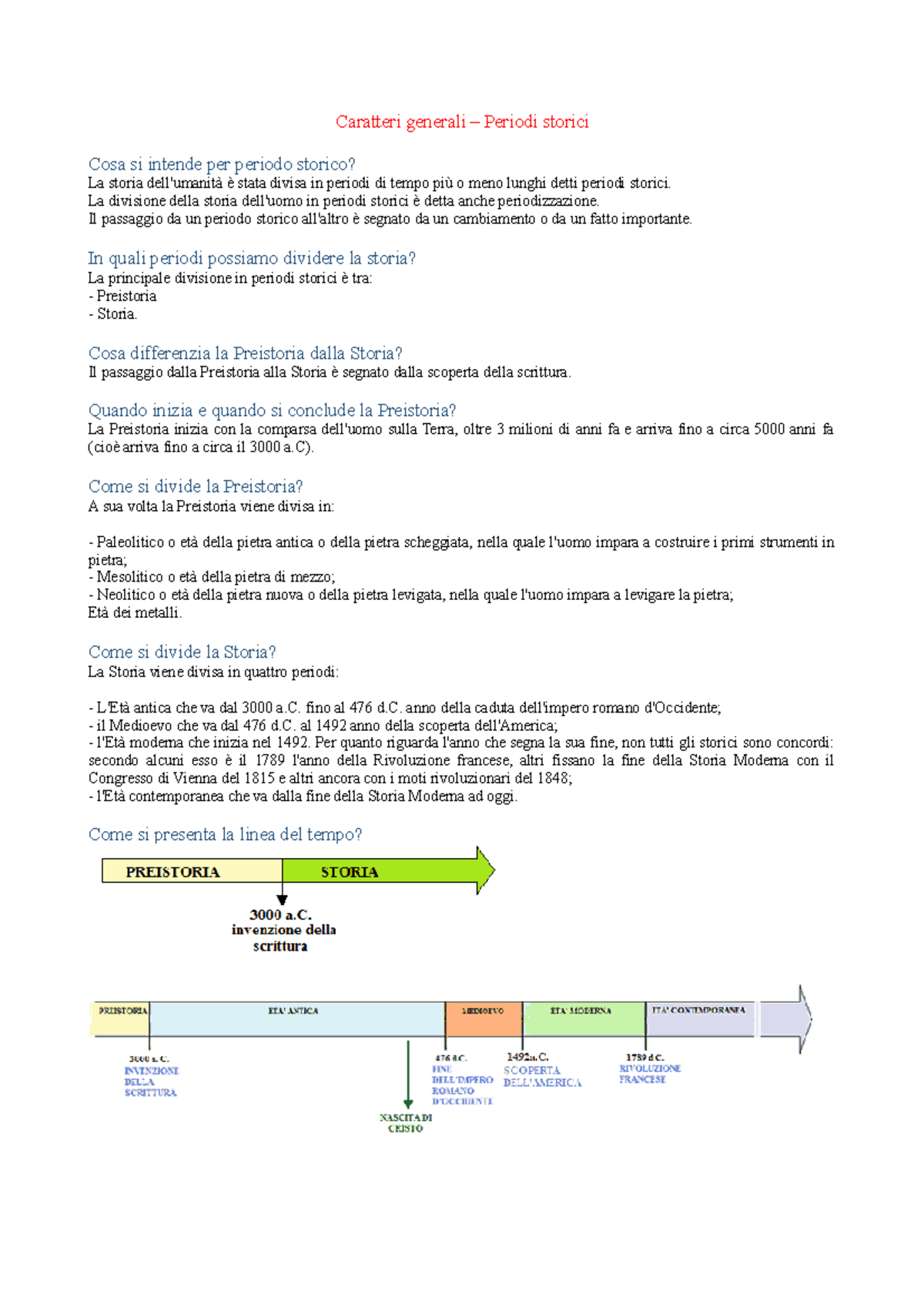 Caratteri generali - periodi storici - Storia dell'economia - UER - Studocu