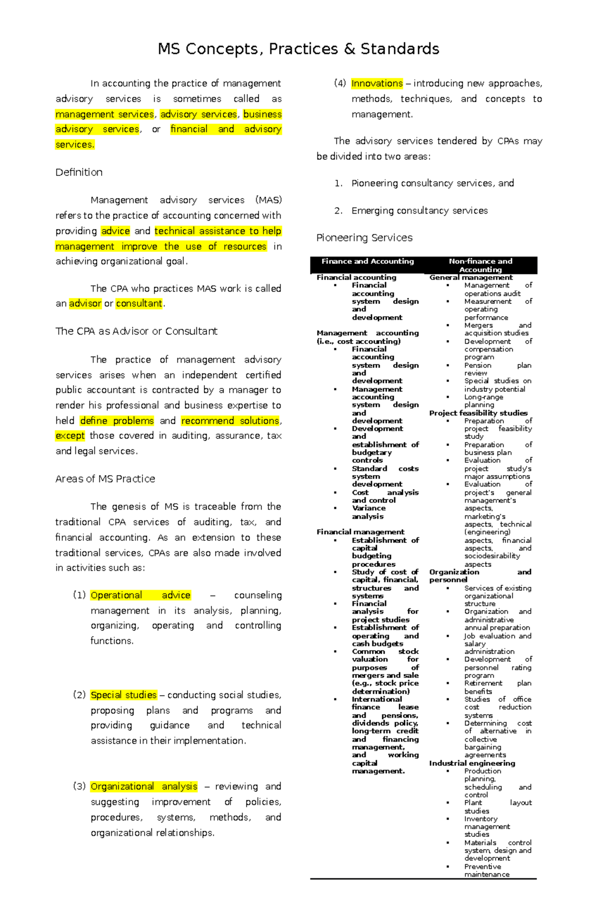 Management Services Concepts, Practices and Standards - MS Concepts ...
