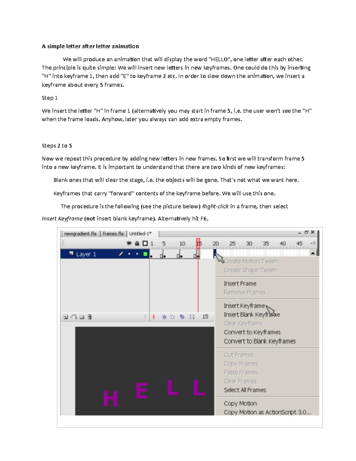 Animation act - A simple letter after letter animation We will produce ...