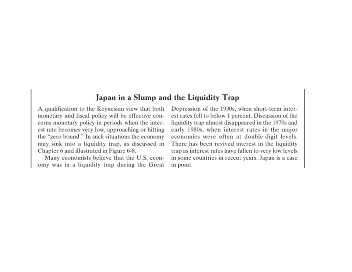 Japan in a Slump and the Liquidity Trap - MACRO ECONOMICS - Studocu