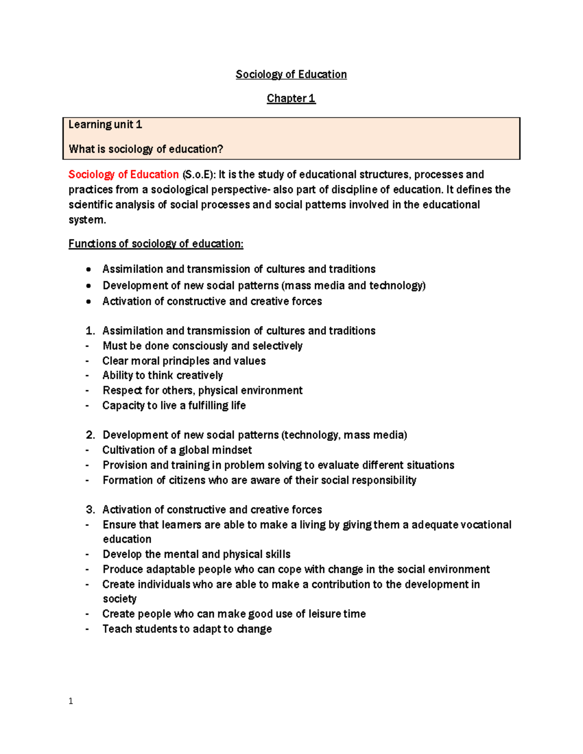4 5857447488859933230 - Sociology of Education Chapter 1 Learning unit ...