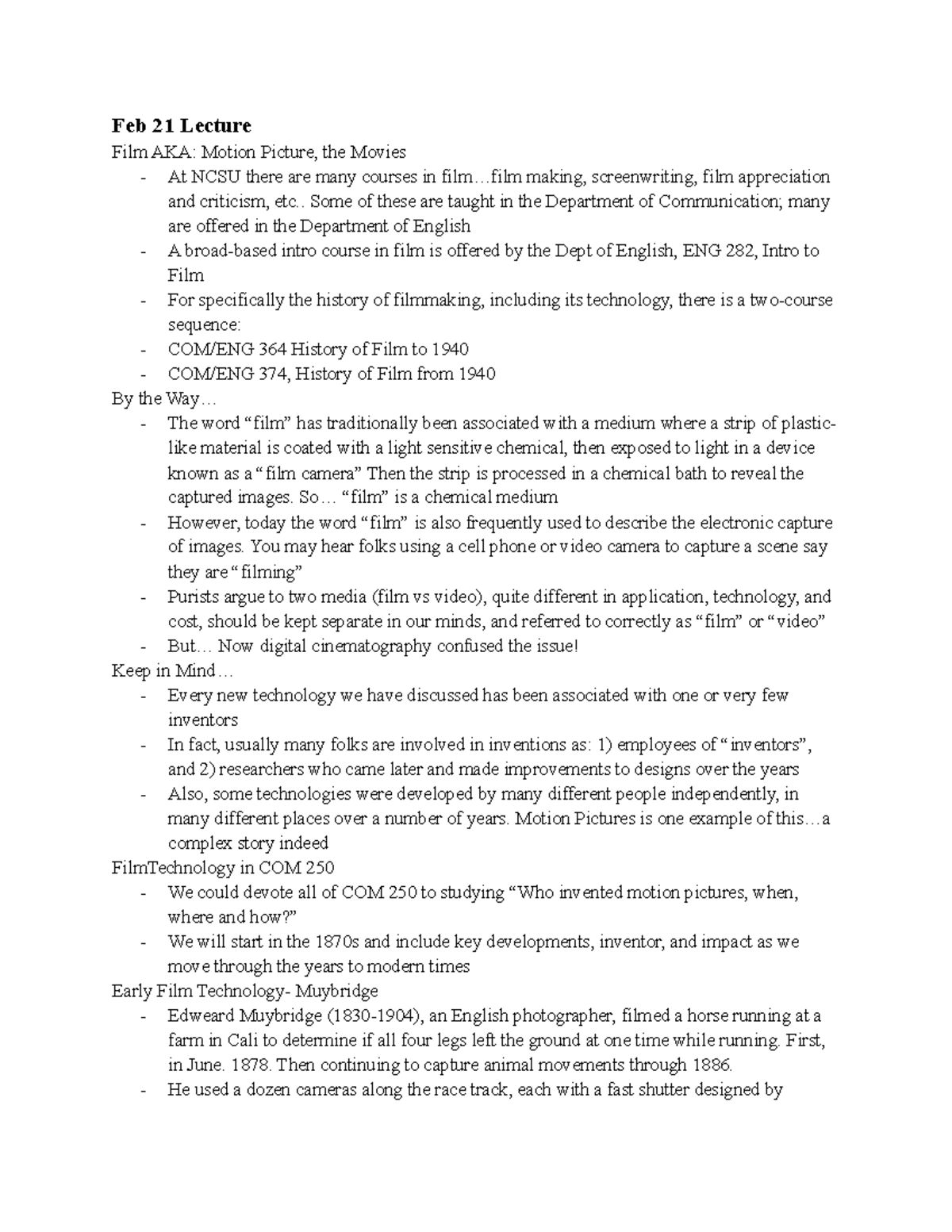 COM 250- Feb 21 Lecture - Taught by Edward Funkhouser - Feb 21 Lecture ...