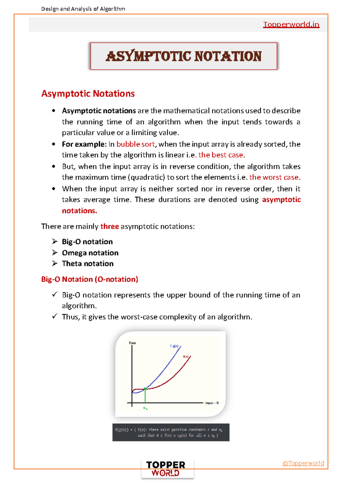 Asymptotic-Notations - Topperworld Asymptotic Notations Asymptotic ...