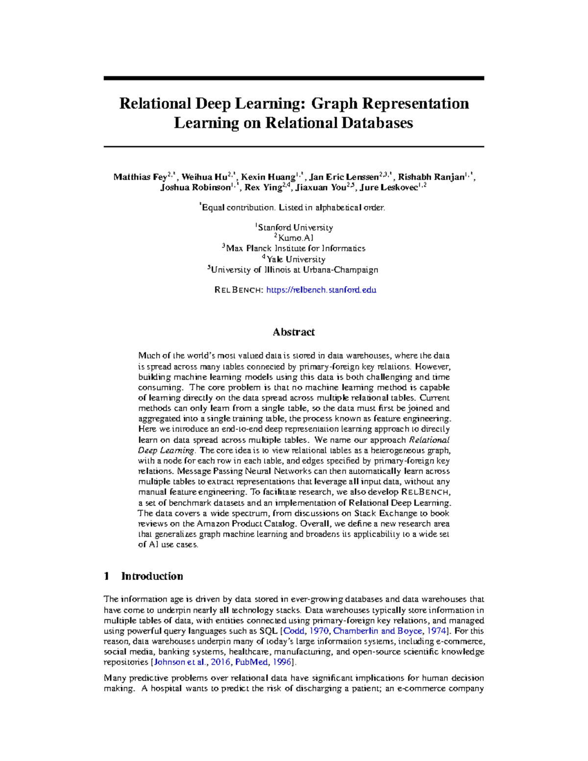 Paper - sdf - Relational Deep Learning: Graph Representation Learning on Relational Databases ...