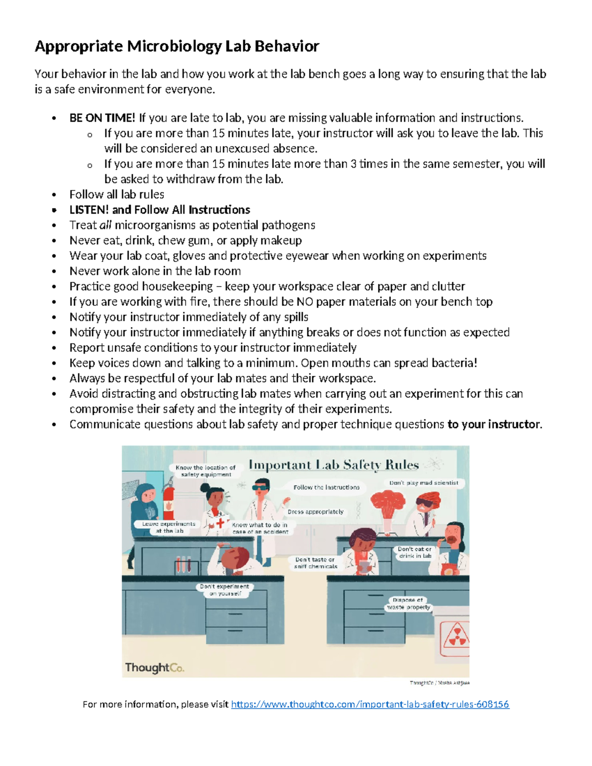 Appropriate Laboratory Behavior - Appropriate Microbiology Lab Behavior ...