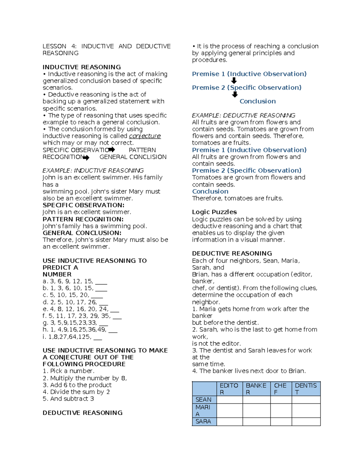 MMW-Midterm-Reviewer-1 - LESSON 4: INDUCTIVE AND DEDUCTIVE REASONING ...