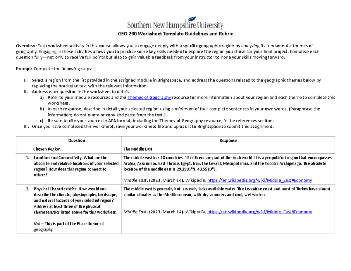 4 2 worksheet what makes a region a region - GEO 200 Worksheet Template ...