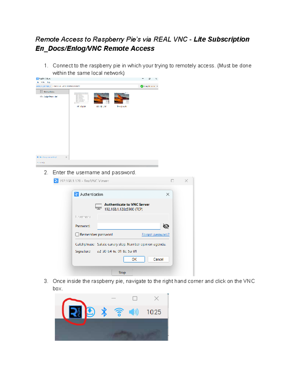 VNC Remote Access - Remote Access to Raspberry Pie’s via REAL VNC - Lite Subscription - Studocu