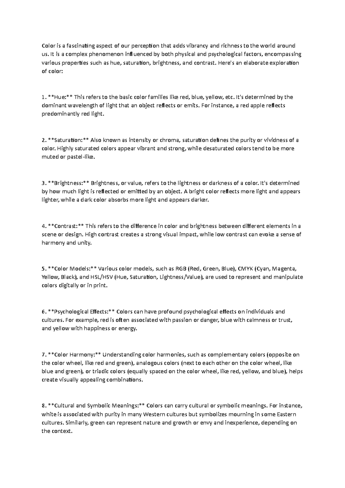 Color - It is a complex phenomenon influenced by both physical and ...