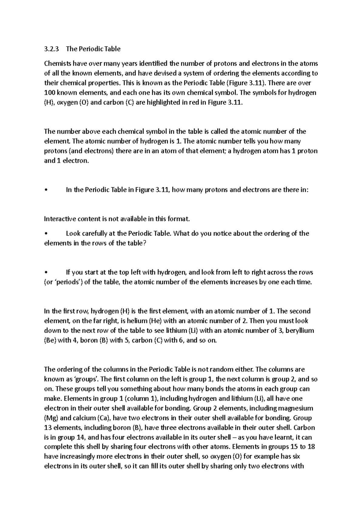 Topic 2 - section 3 - 3.2.3, 3.3, 3 - 3.2 The Periodic Table Chemists ...