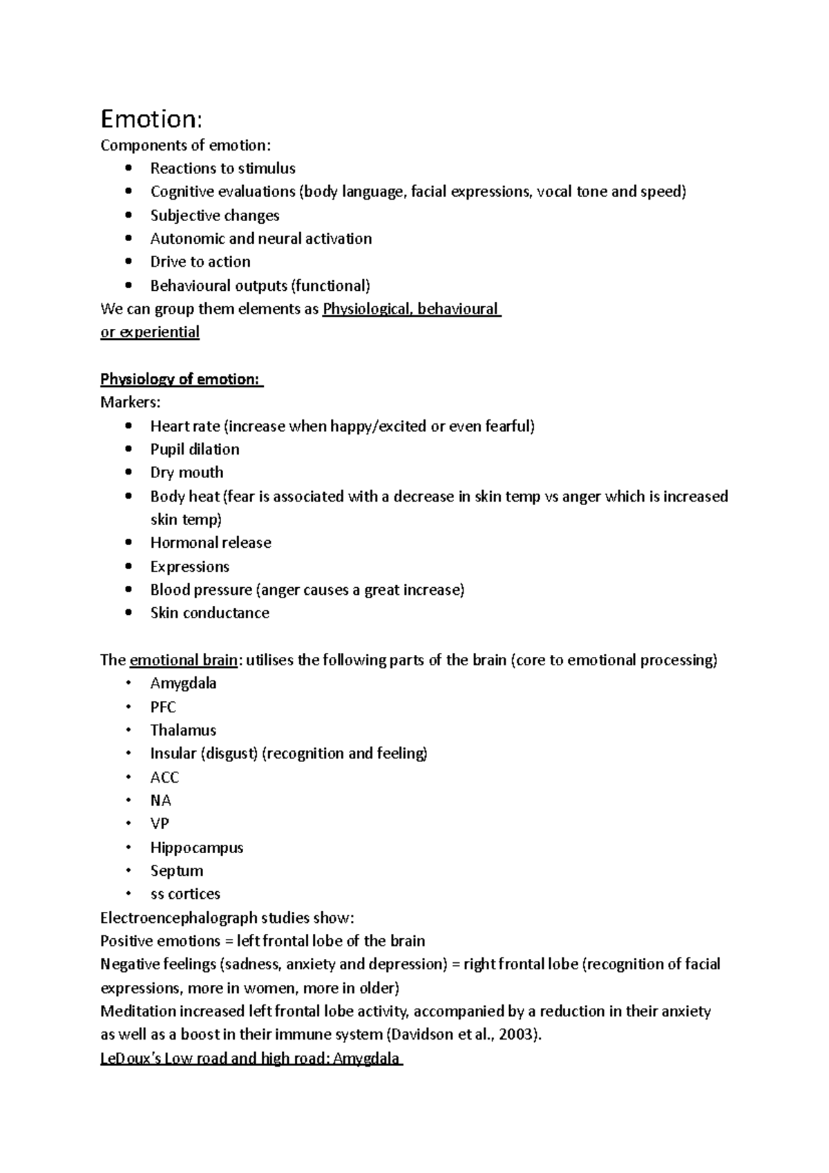 Emotion - Emotion: Components of emotion: Reactions to stimulus ...