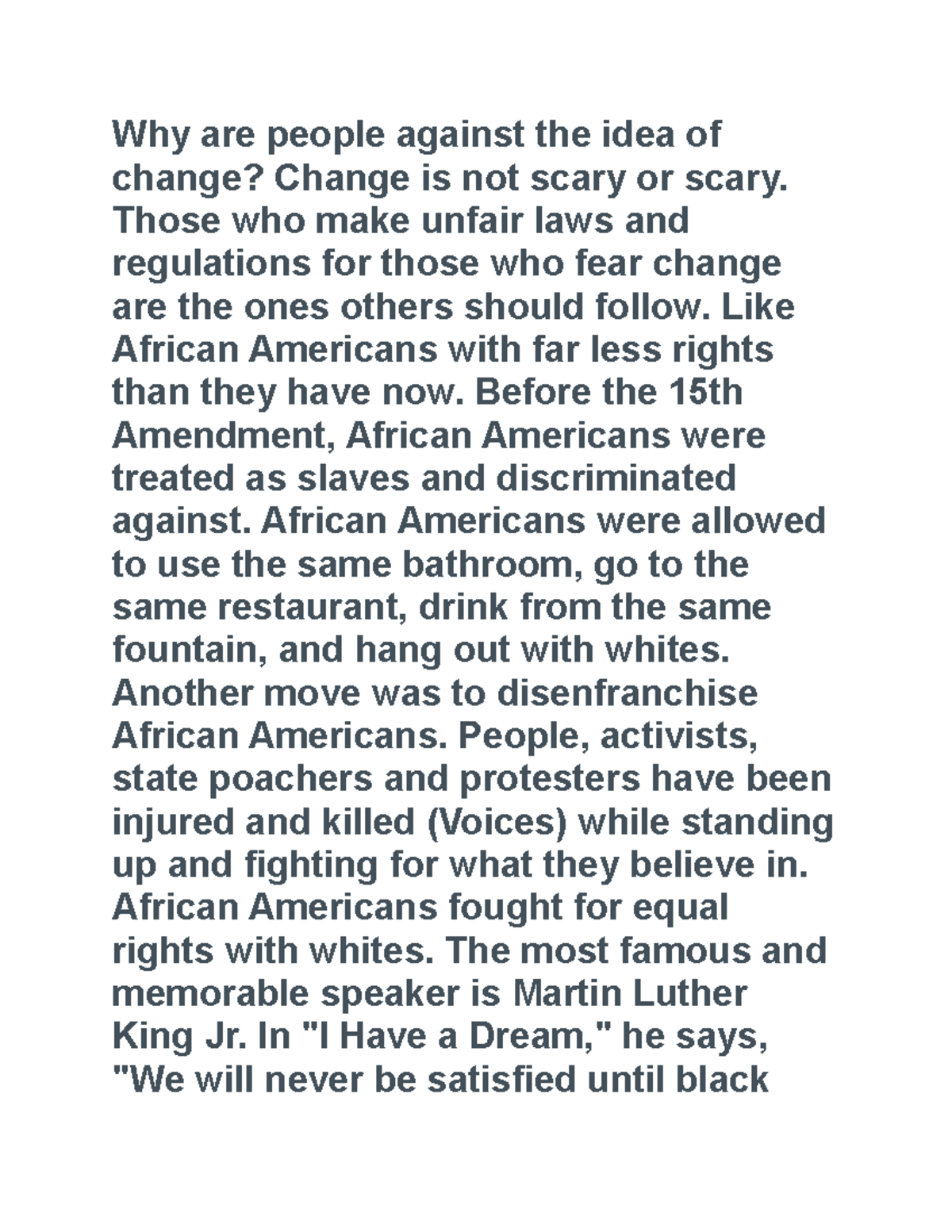 Essay On Voting Rights - Why are people against the idea of change ...