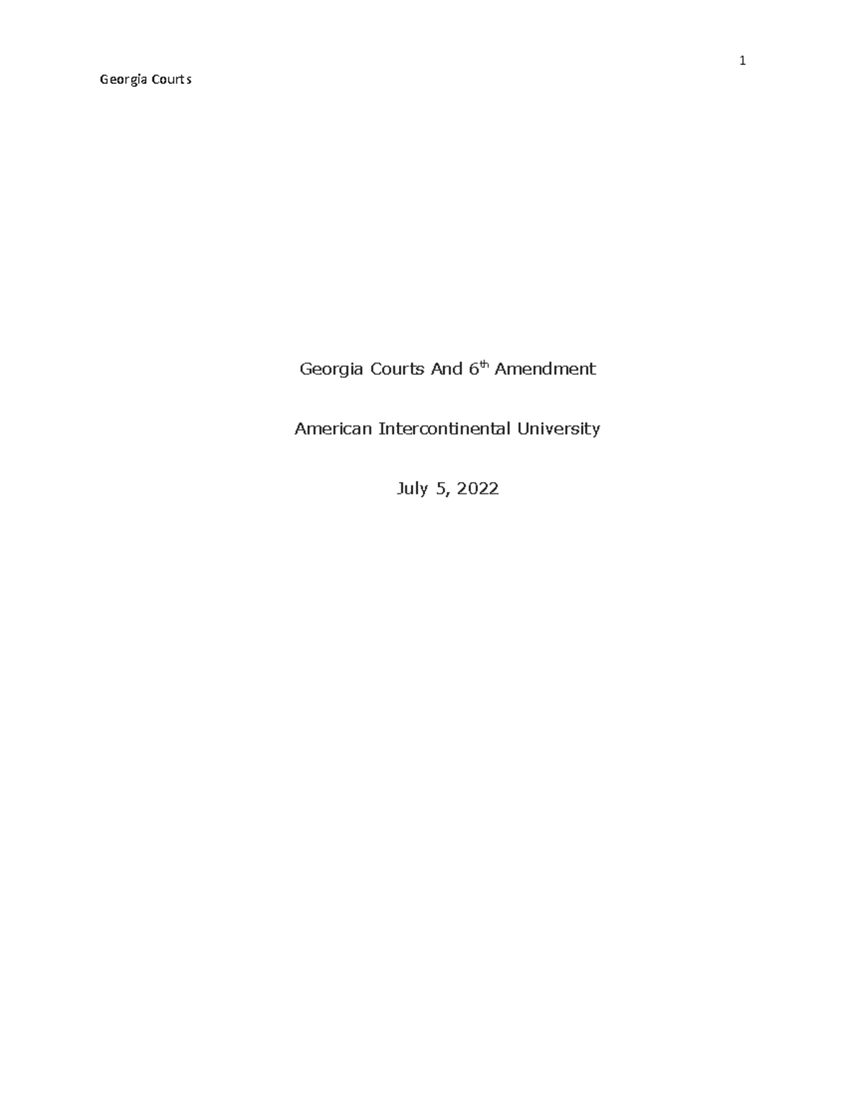 Georgia Courts and the 6th Amendment - Studocu