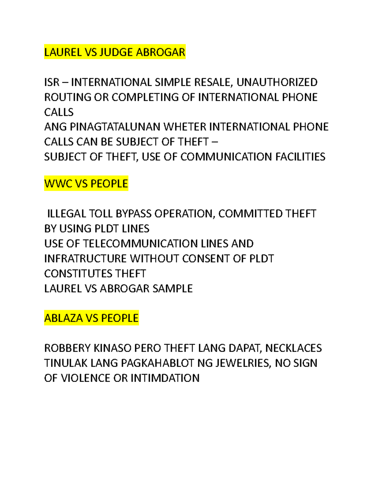 Title X Super Digest - Lecture notes 1 - LAUREL VS JUDGE ABROGAR ISR ...