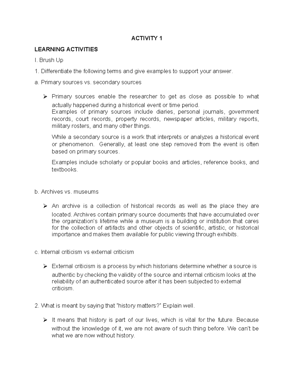 Reading and Philippine History Activities - ACTIVITY 1 LEARNING ...