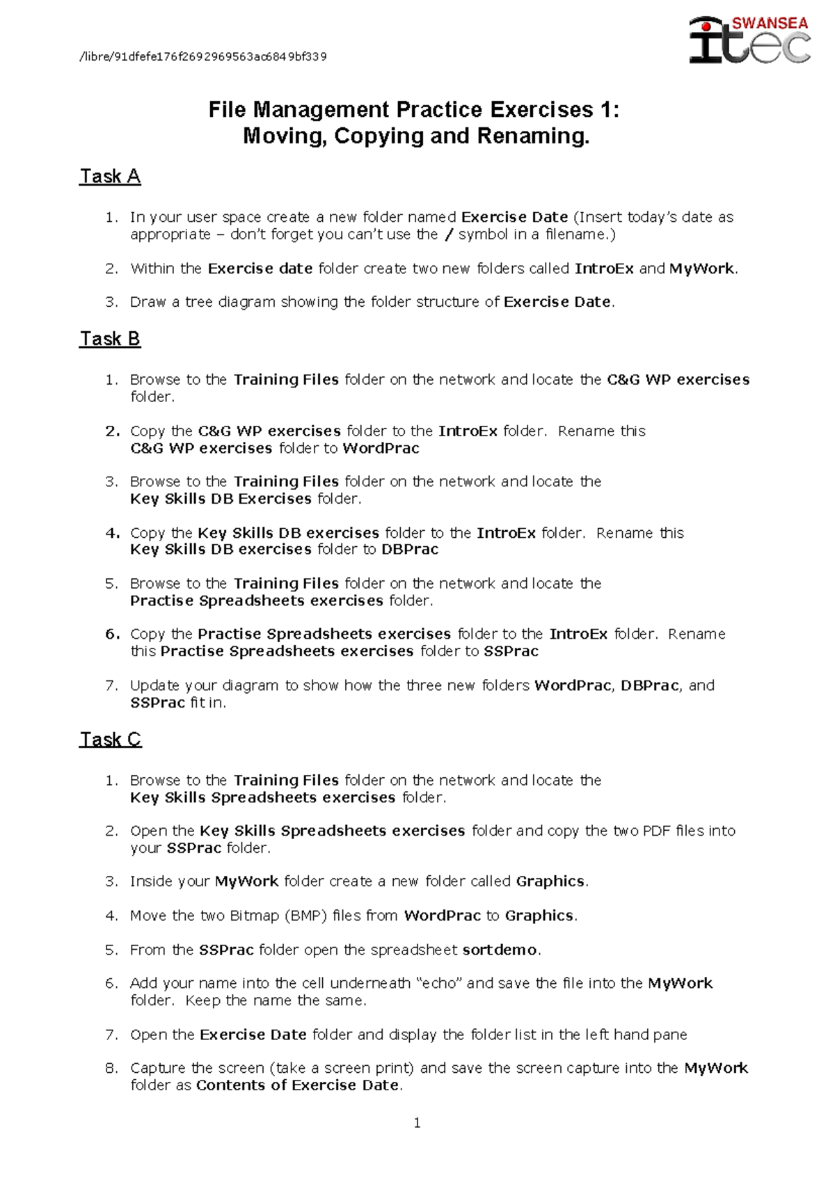 File-management-practice - File Management Practice Exercises 1: Moving ...