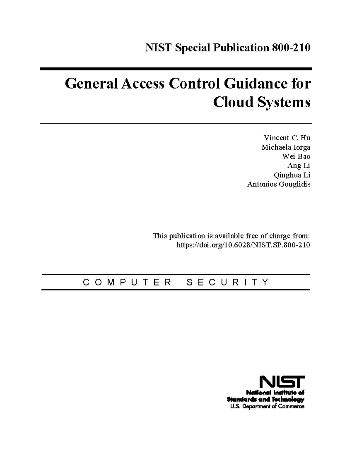 NIST - Linked - NIST Special Publication 800- General Access Control ...