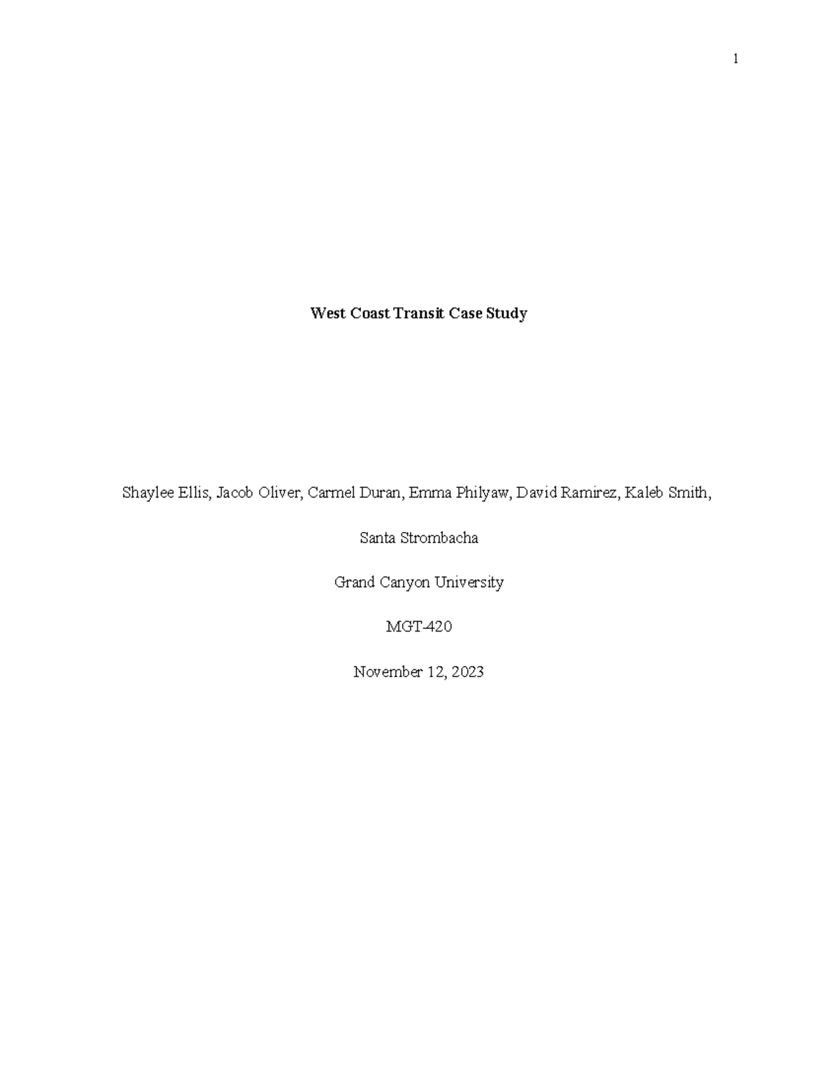 CLC-West Coast Transit Case Study - West Coast Transit Case Study ...