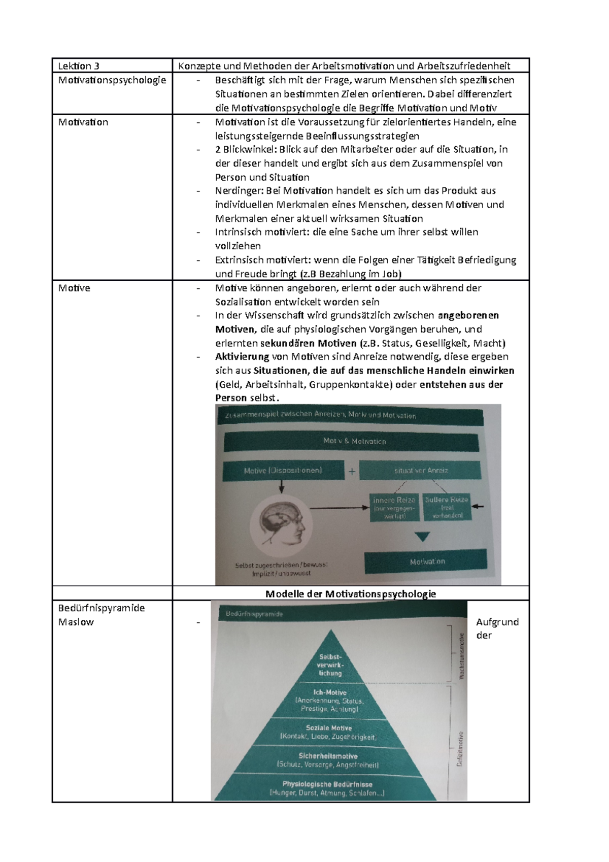 Lektion 3 - Konzepte und Methoden der Arbeitsmotivation und ...