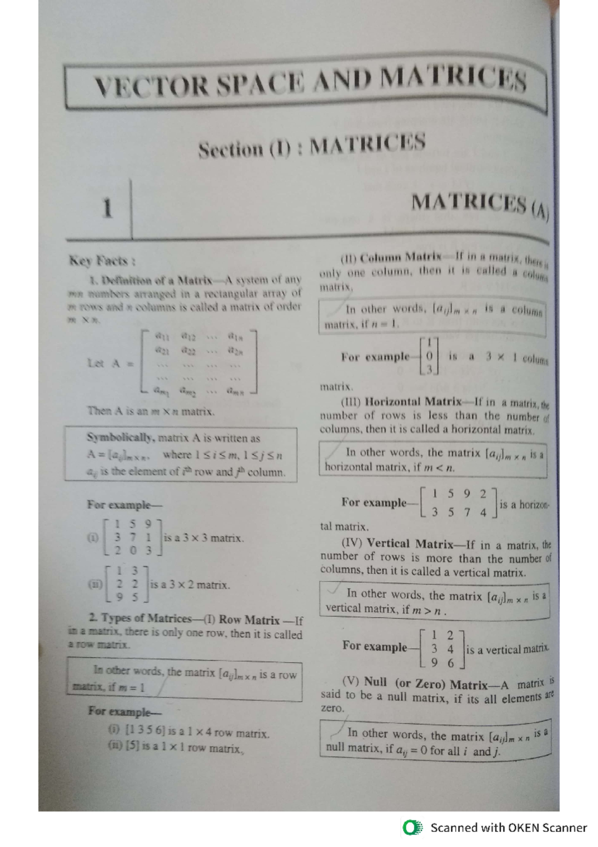 Matrix - this is notes for MFC btech mathematical fundamentals - VECTOR ...