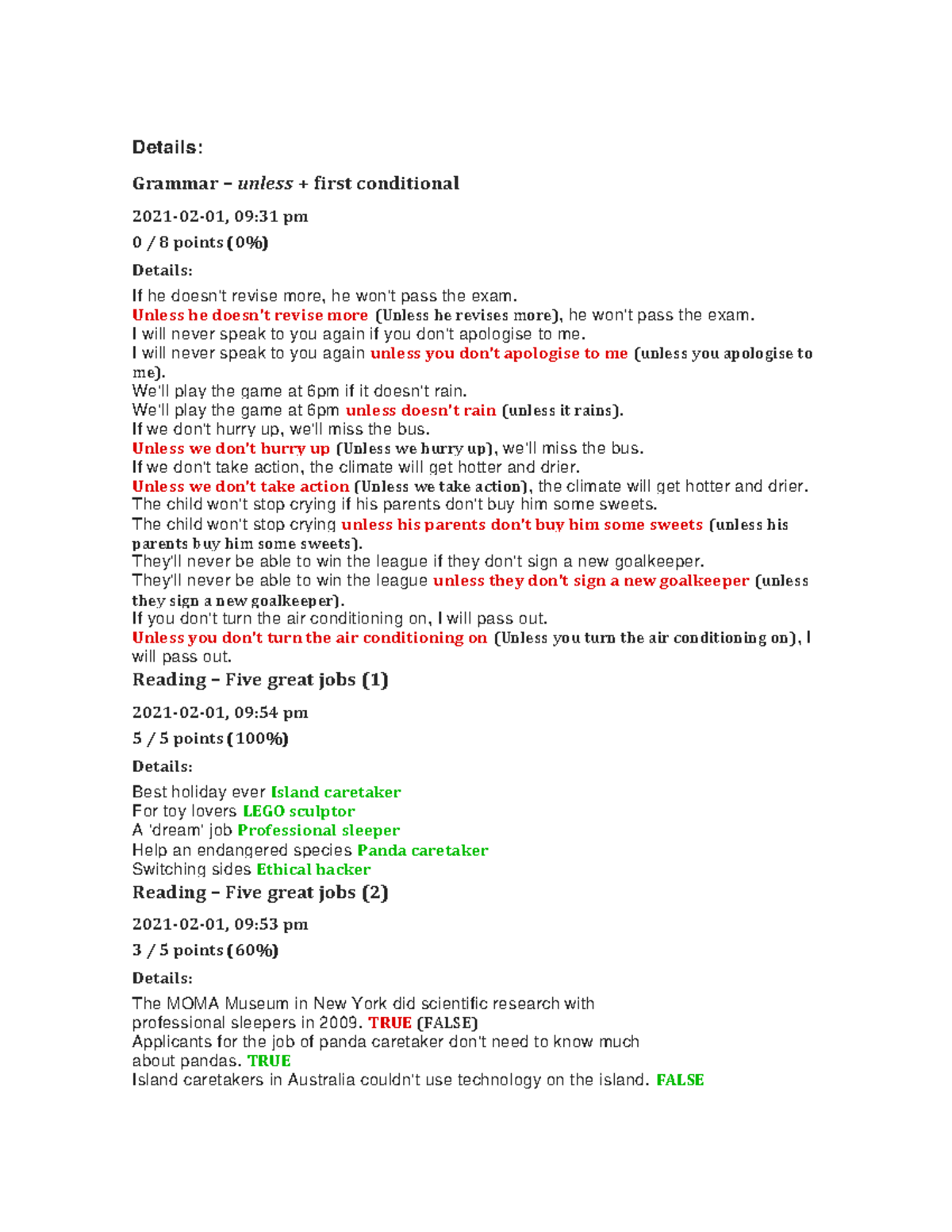 Intermediate - UNIT 5 Lesson 2 Cyb3rhom3work - Details: Grammar ...