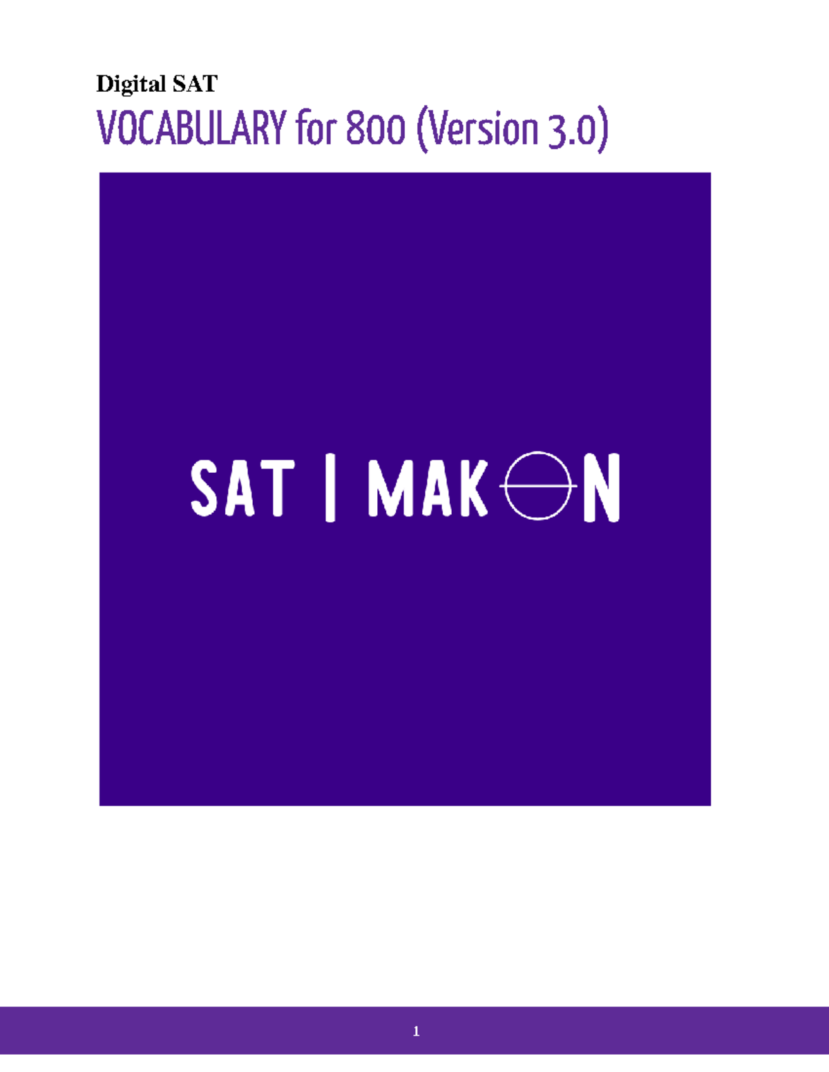 Vocabulary for 800(version 3) @sat makon - Digital SAT VOCABULARY for 800 (Version 3) Content ...