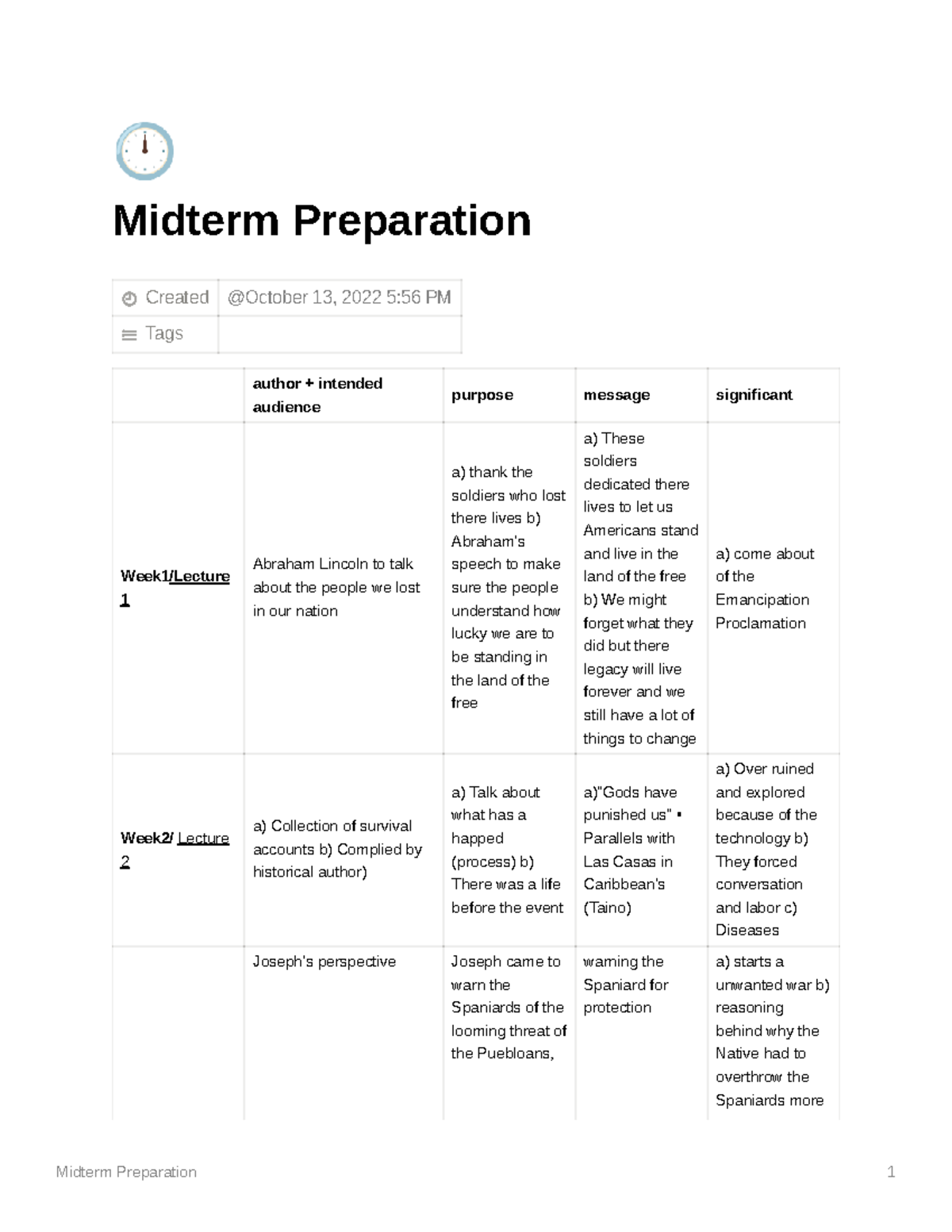 Midterm Preparation - = Midterm Preparation Created Tags author ...