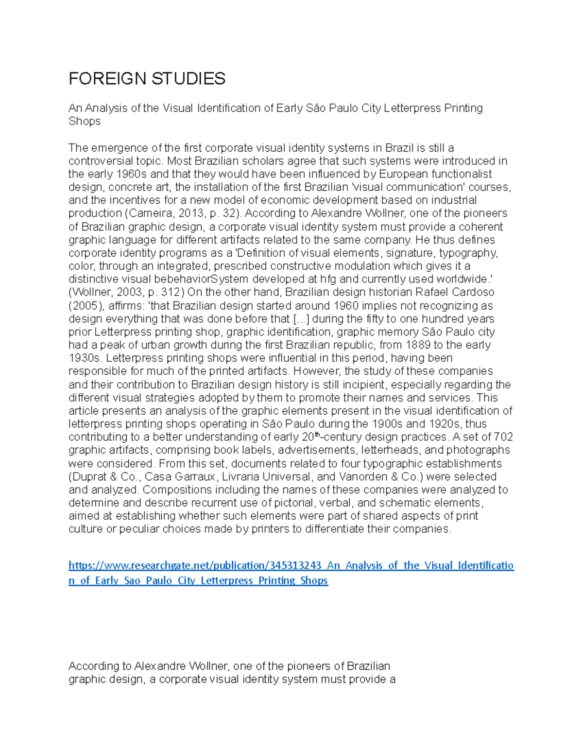 Foreign Studies - aweadsadasd - FOREIGN STUDIES An Analysis of the ...