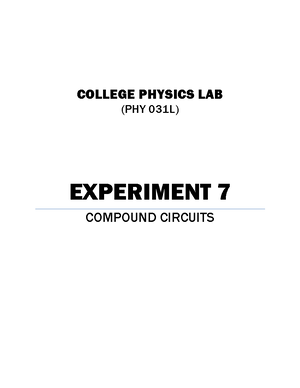 Lab Expt 4 Rotational Inertia (new) - COLLEGE PHYSICS LAB (PHY 031L ...