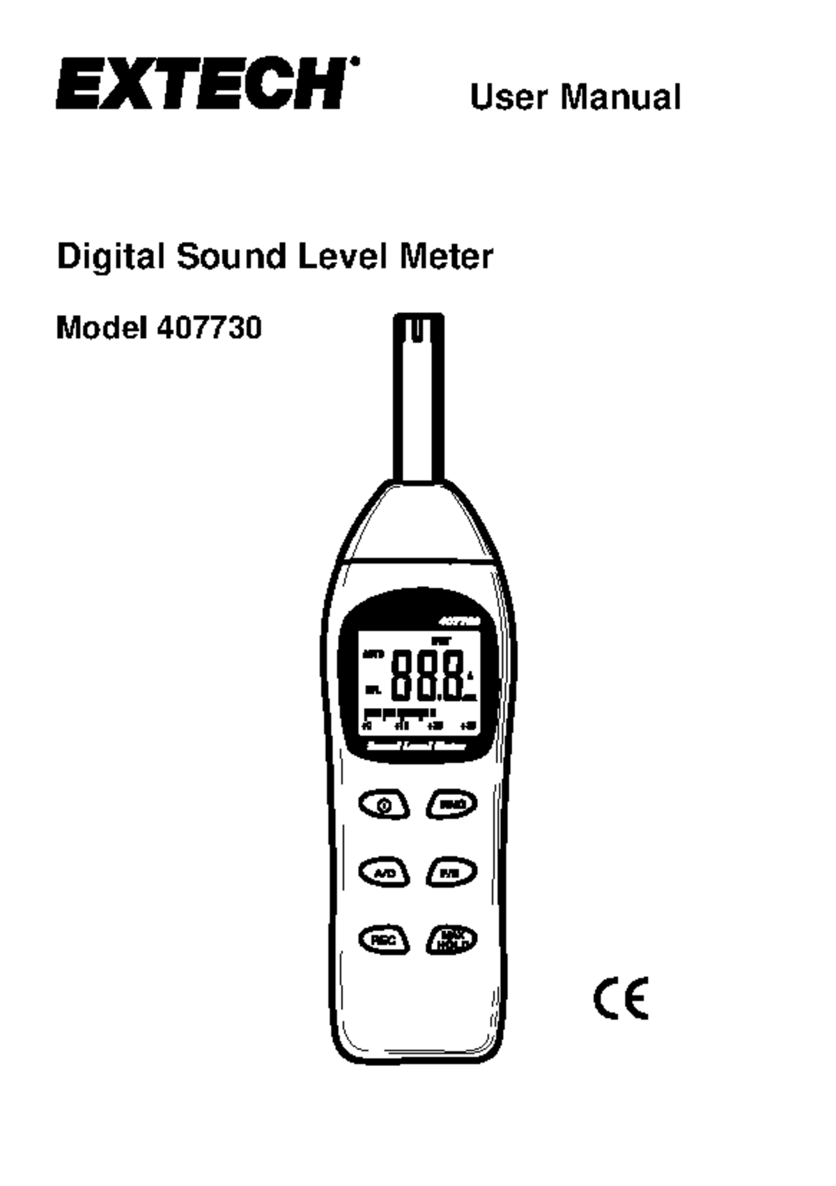 407730 UM-en - rergerg - User Manual Digital Sound Level Meter Model ...