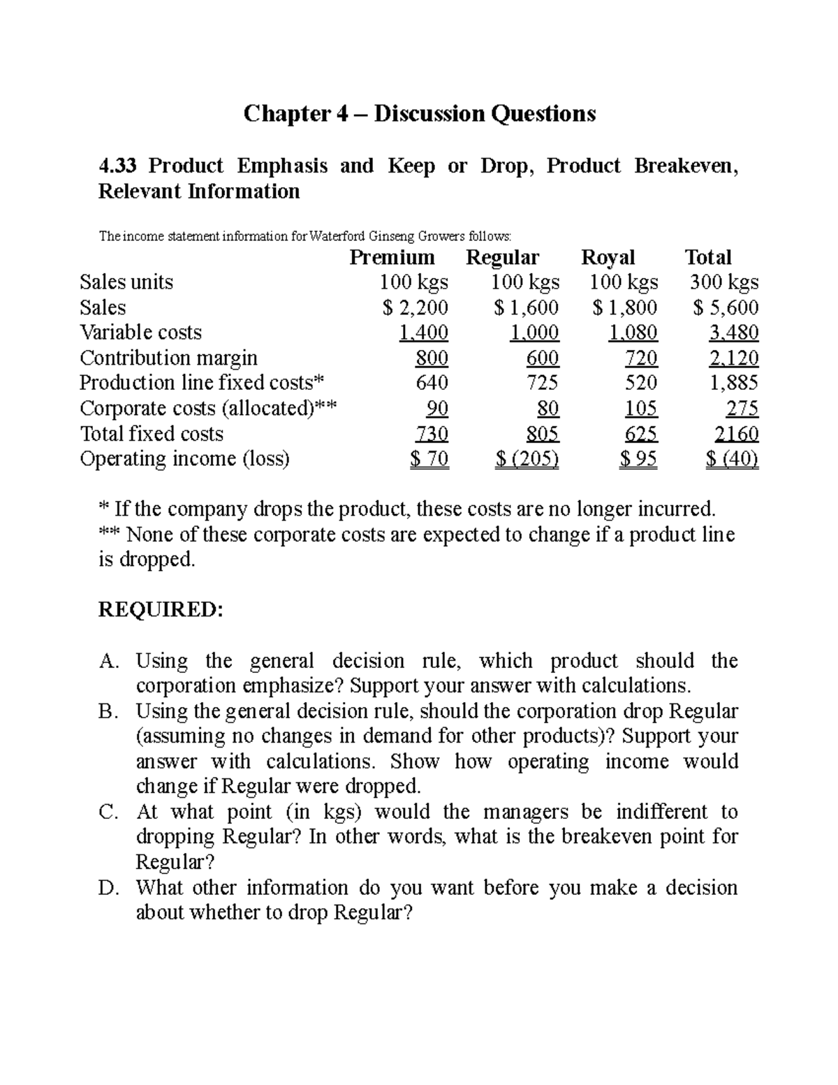 Ch4 - In Class Discussion Qs-1 - Chapter 4 – Discussion Questions 4 ...
