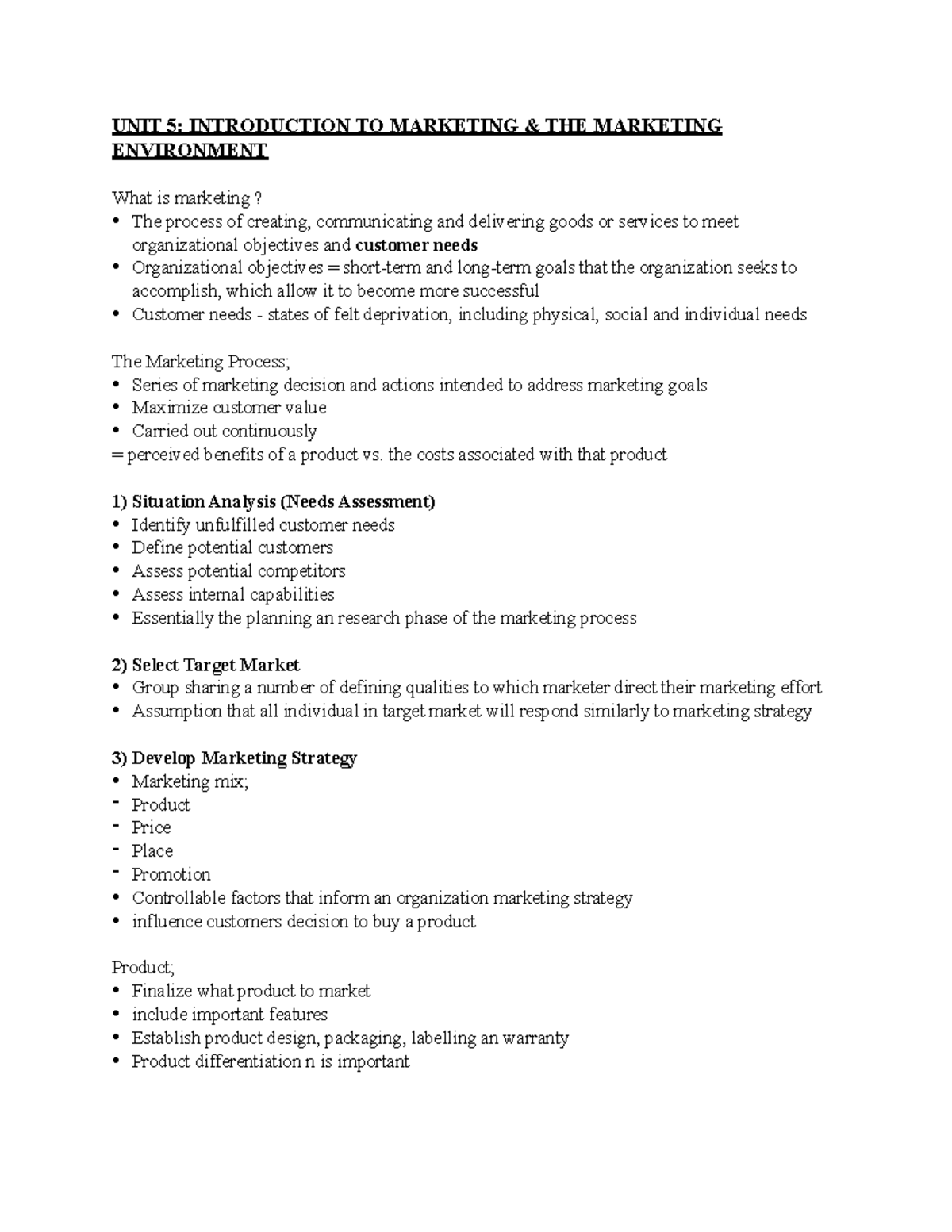 MOS 1021 - UNIT 5 - Detailed chapter notes - UNIT 5: INTRODUCTION TO ...