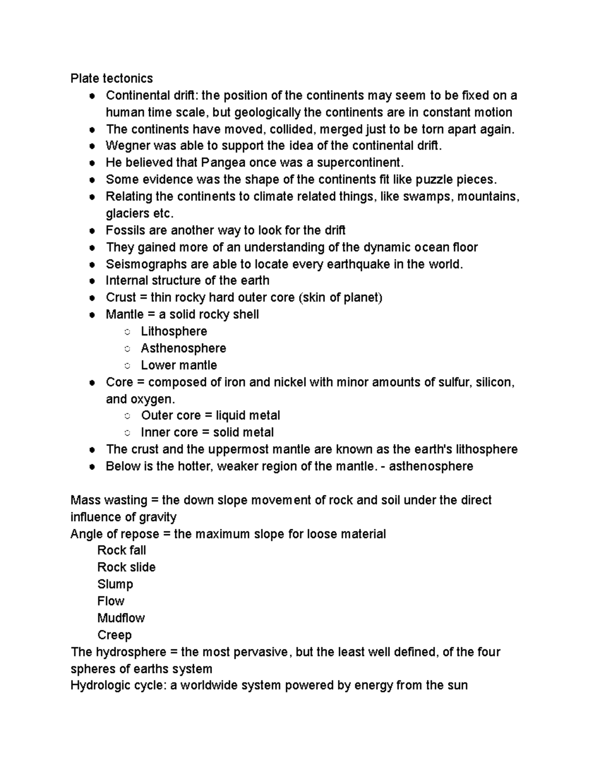 Earth science chapter 9 through 5 - Plate tectonics Continental drift ...