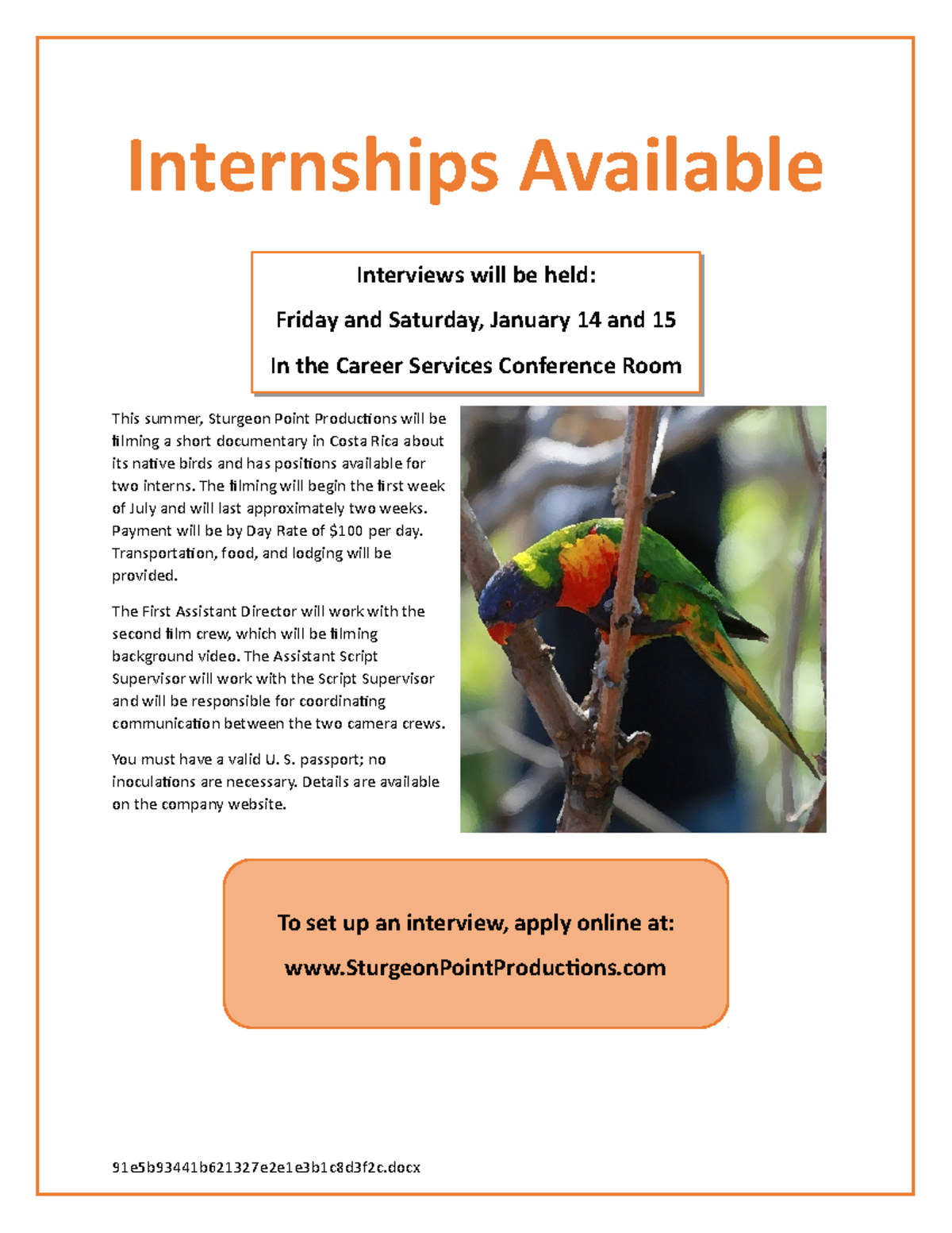 Nguyen Word 1A Flyer - assignment - Internships Available This summer ...