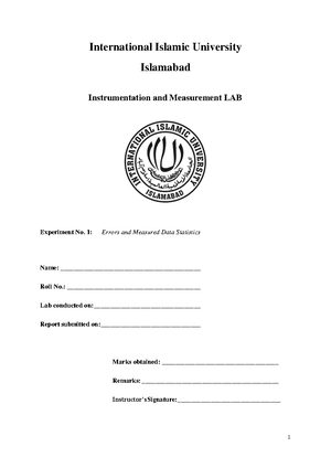 Electronic circuit analysis - Experiment No. 2: Implementation of Input ...