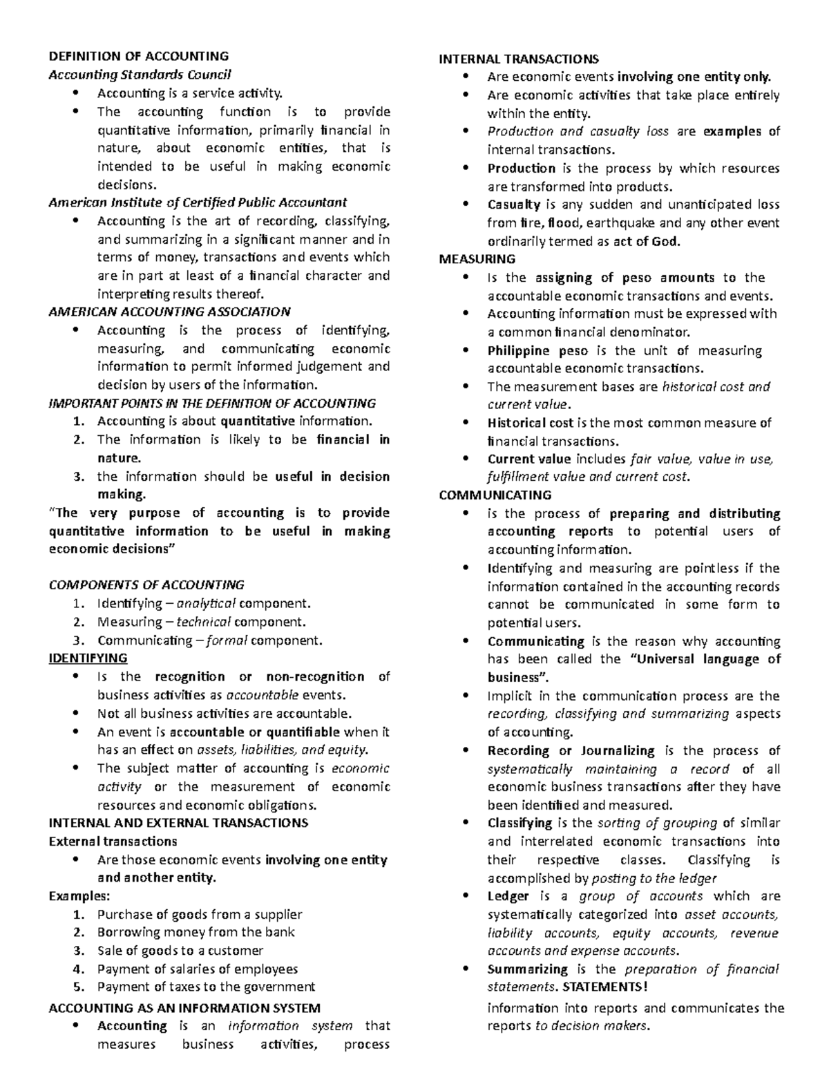 Reviewer (Financial Accounting and Reporting) - DEFINITION OF ...