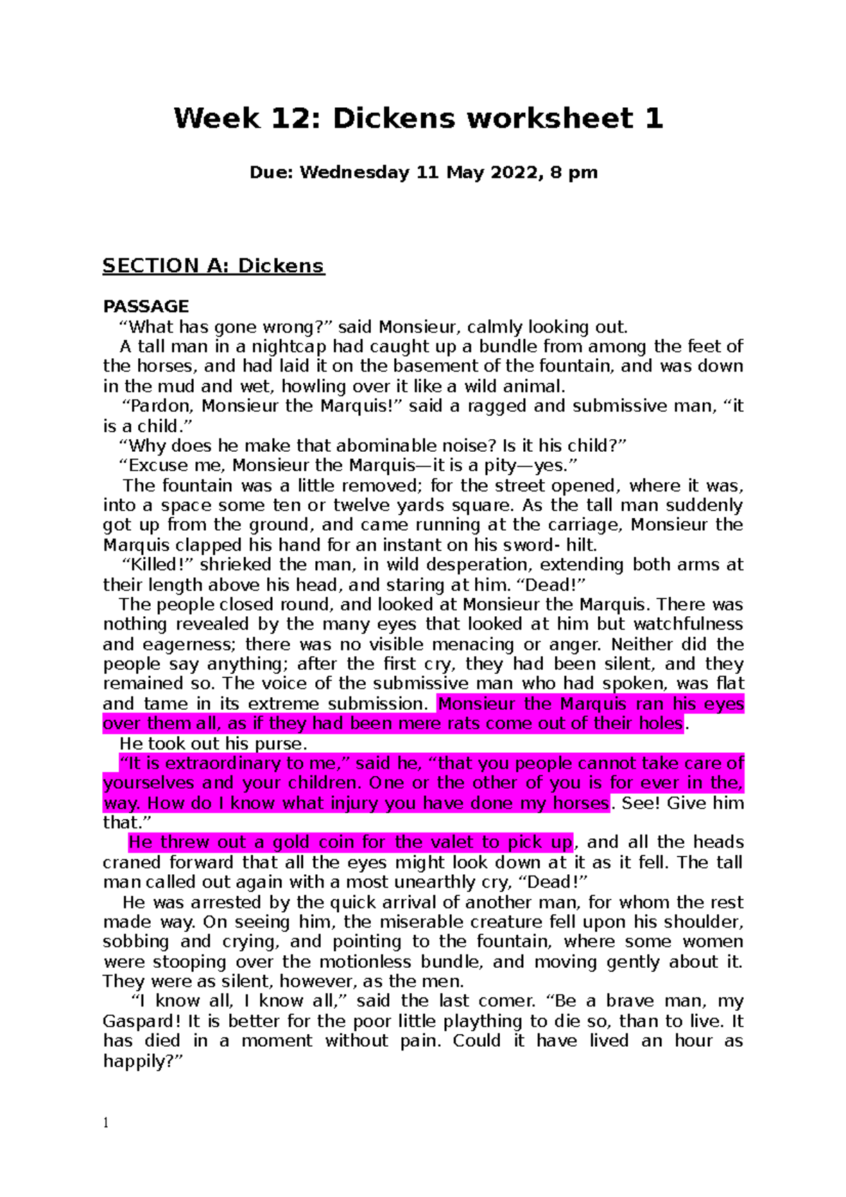 Week 12 Dickens prac 1 answers - Week 12: Dickens worksheet 1 Due ...