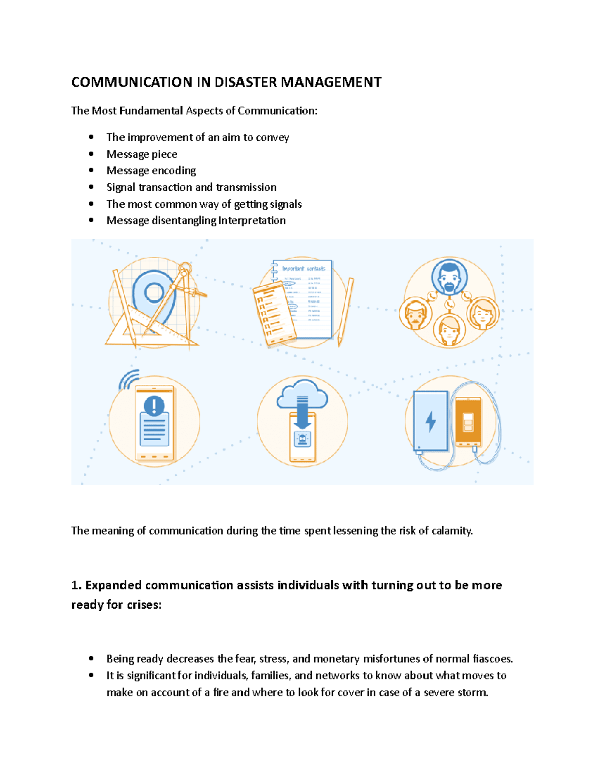 Communication In Disaster Management - COMMUNICATION IN DISASTER ...