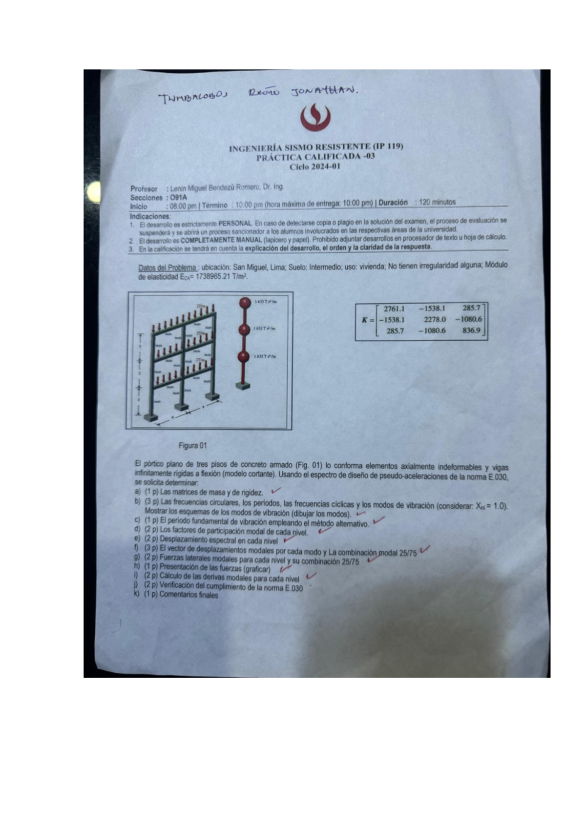 Sismos - PC3 - 2024-01 - PC3-EPE - Ingenieria Sismoresistente - Studocu