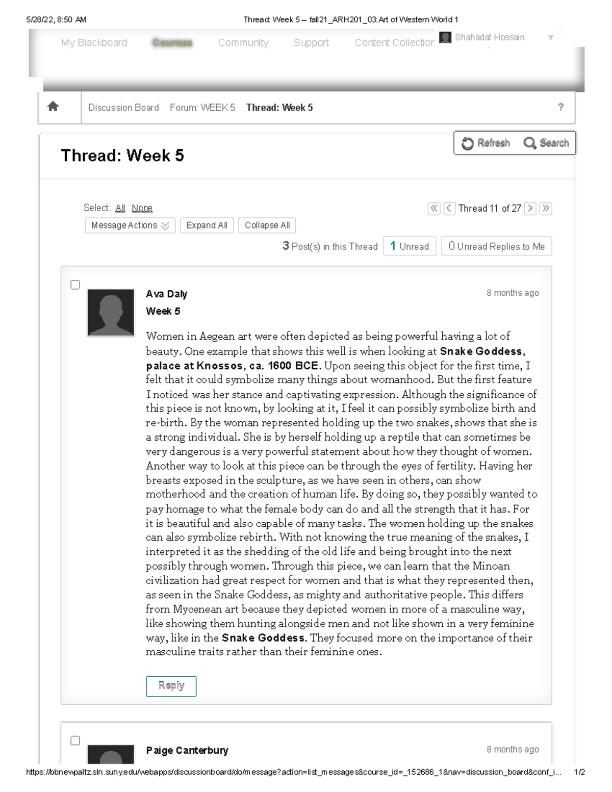 Ava Daly-chapter 5 - 5/28/22, 8:50 AM Thread: Week 5 – fall21_ARH201_03 ...