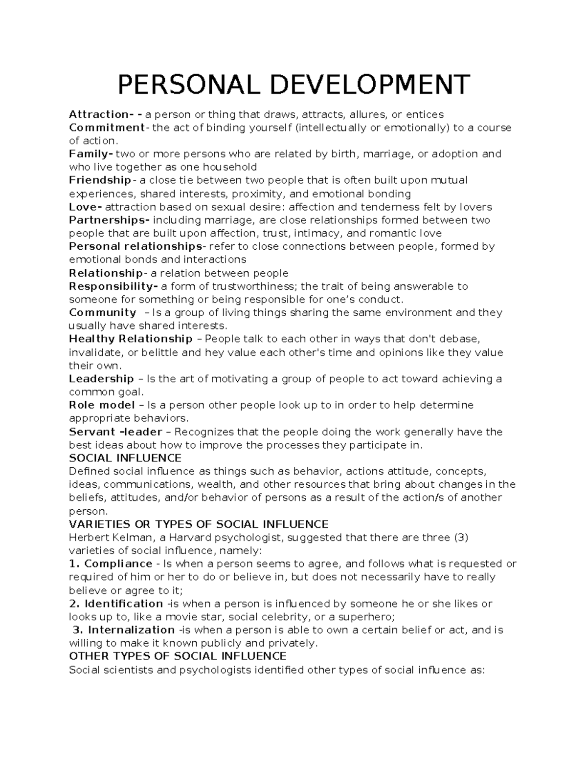 Personal Development Fourth Grading Reviewer Grade 11 - PERSONAL ...
