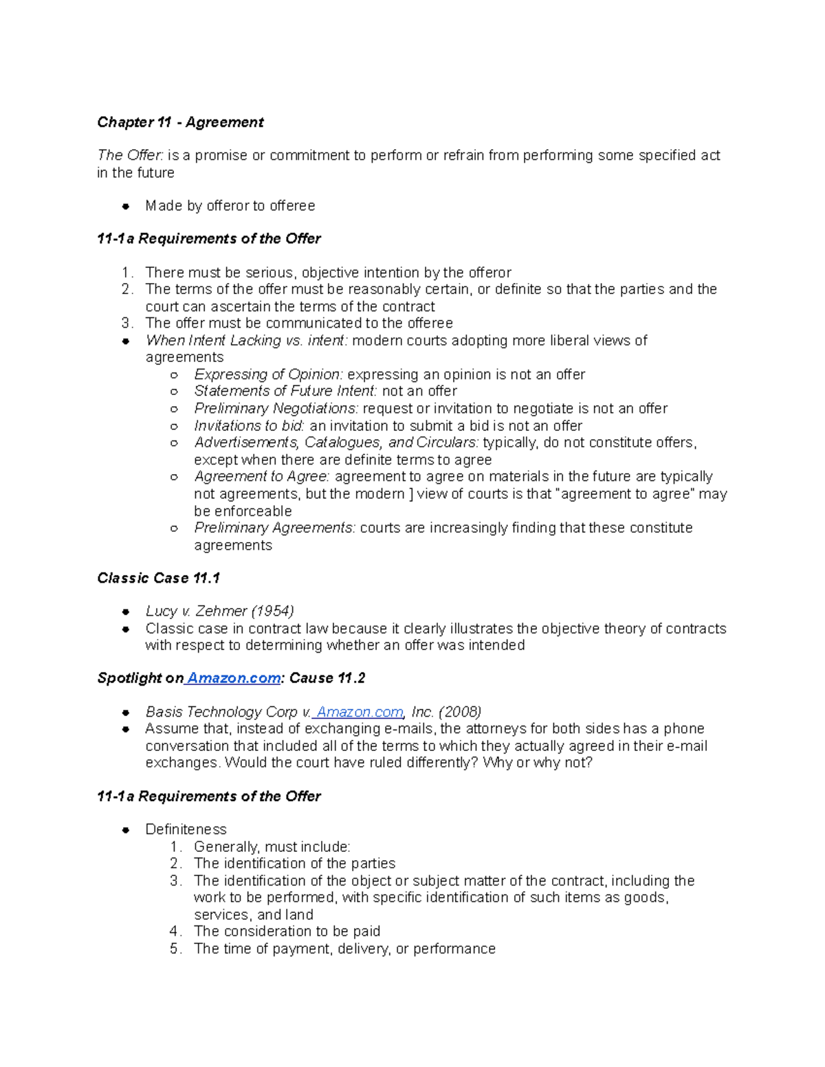 Chapter 11 - Agreement - Professor: Yuval Simchi-Levi He is lecture ...
